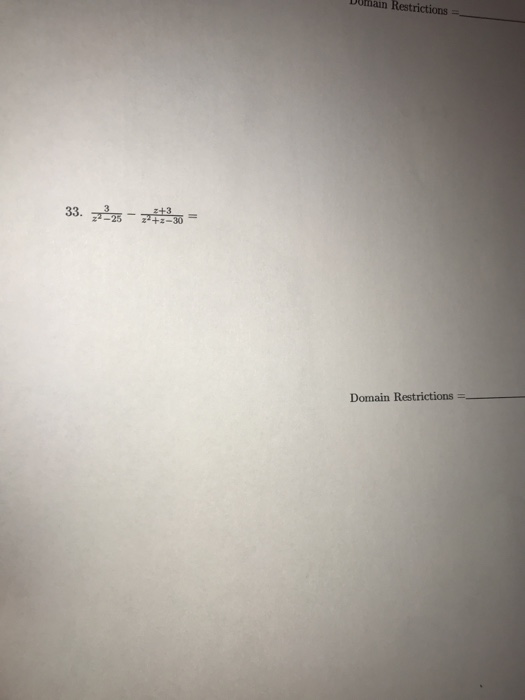 Solved Domain Restrictions | Chegg.com