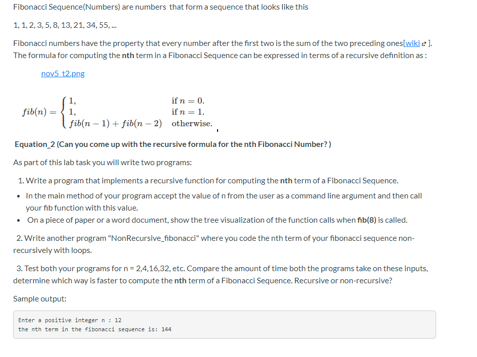 Solved Fibonacci Sequence Numbers Are Numbers That Form A Chegg