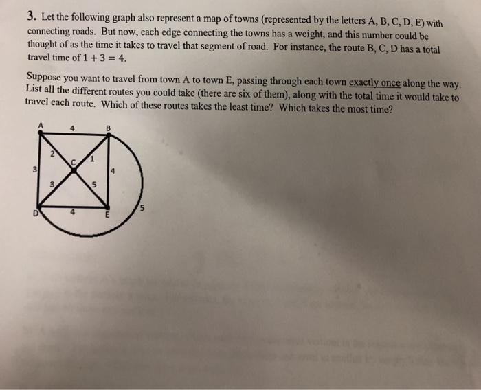 Solved 3. Let the following graph also represent a map of | Chegg.com