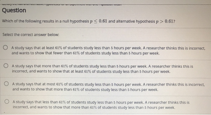 Solved Question Which of the following results in a null | Chegg.com