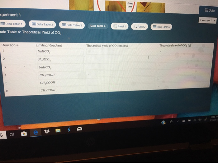 Solved Fimed over Data xperiment 1 Exercise 1 Data Table | Chegg.com