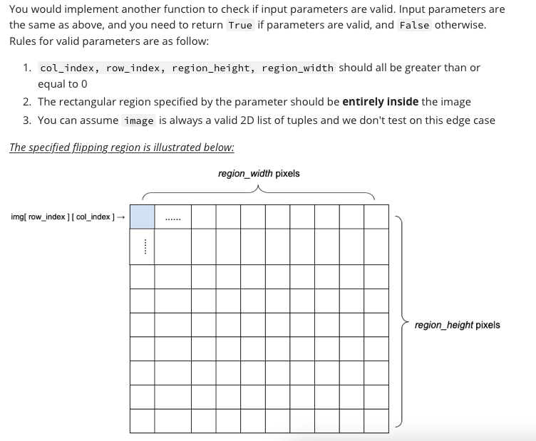 Solved def flip_vertical(image, col_index, row_index, | Chegg.com