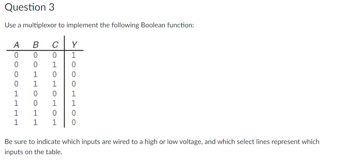 Solved Use A Multiplexor To Implement The Following Boolean 