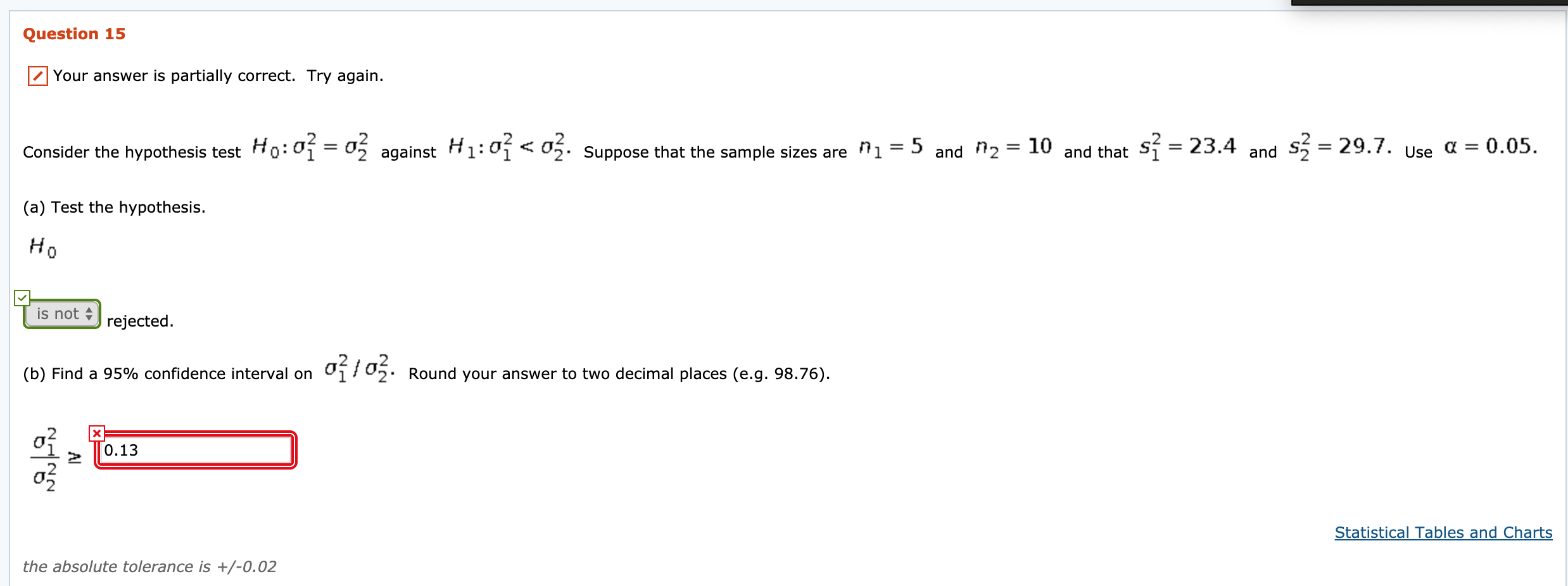 Solved Question 15 Your Answer Is Partially Correct Try