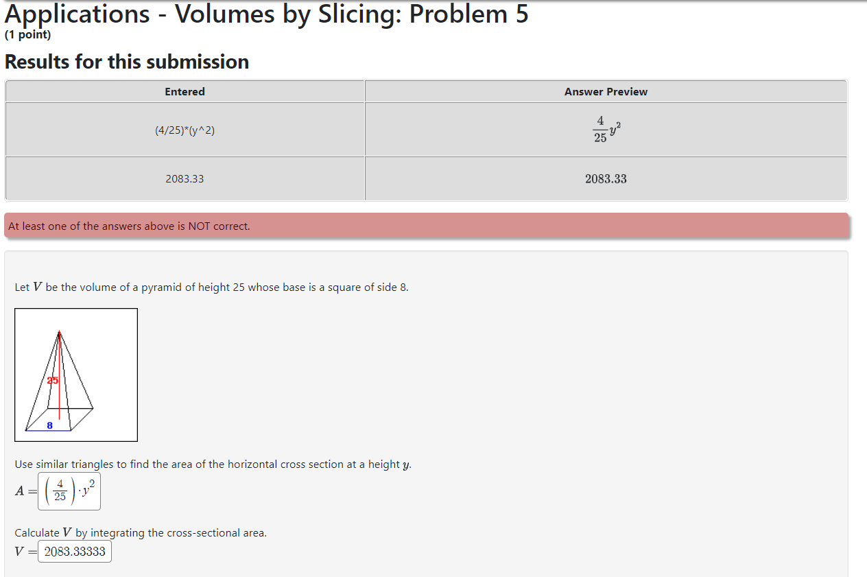 Solved Applications - Volumes by Slicing: Problem 5 (1 | Chegg.com