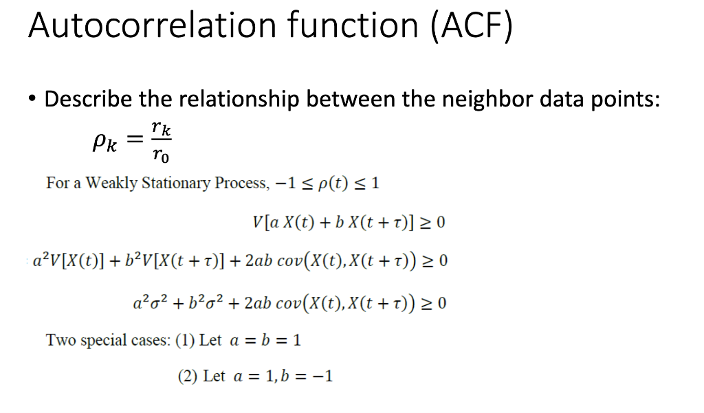Solved Autocorrelation function (ACF) • Describe the | Chegg.com