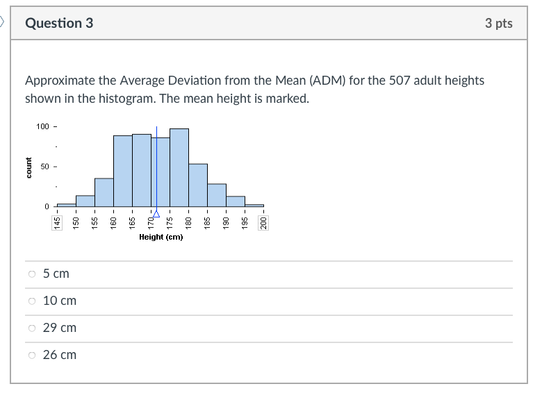 Solved Question 2 3 pts Approximate the Average Deviation | Chegg.com