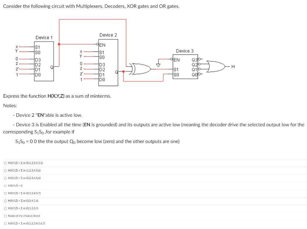Solved Consider the following circuit with Multiplexers, | Chegg.com