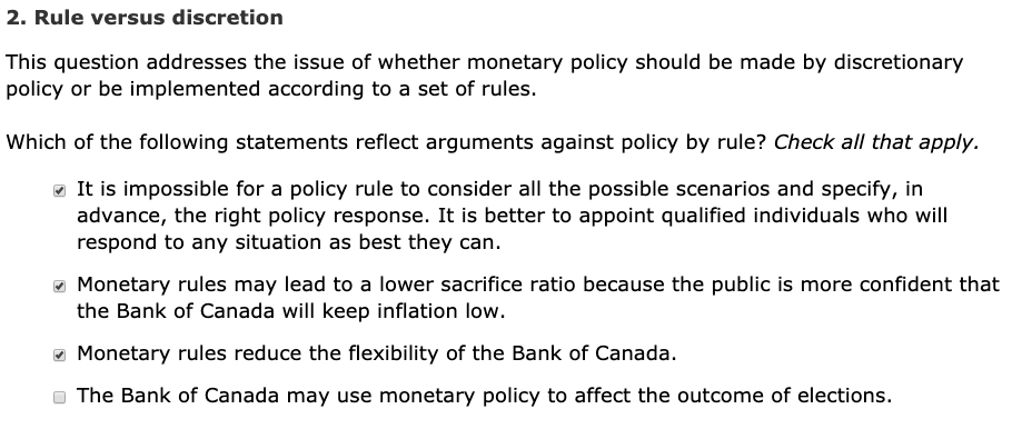 Solved 2. Rule versus discretion This question addresses the | Chegg.com