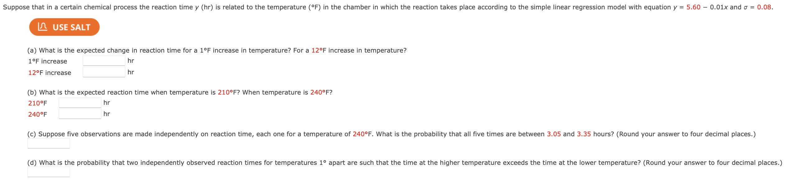Solved (a) What is the expected change in reaction time for | Chegg.com