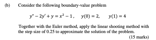 Solved (b) Consider the following boundary-value problem | Chegg.com