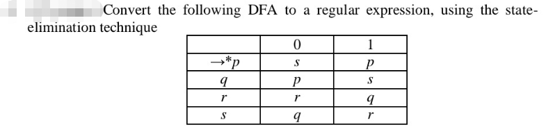 Solved Convert the following DFA to a regular expression, | Chegg.com
