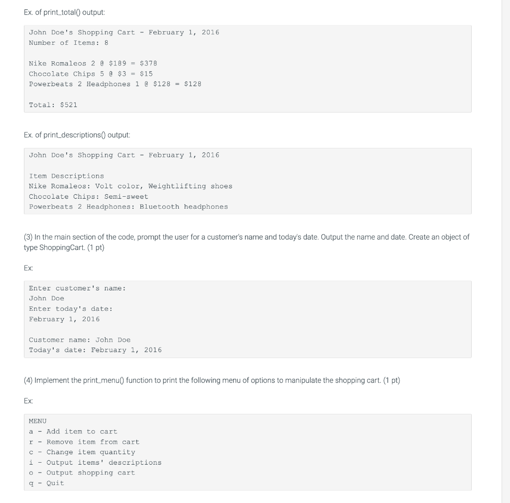 Solved This program extends the earlier "Online shopping | Chegg.com