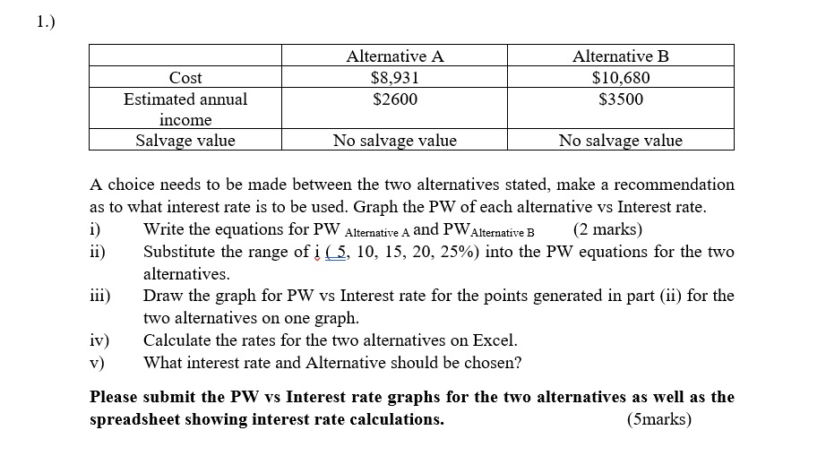 Solved A choice needs to be made between the two | Chegg.com