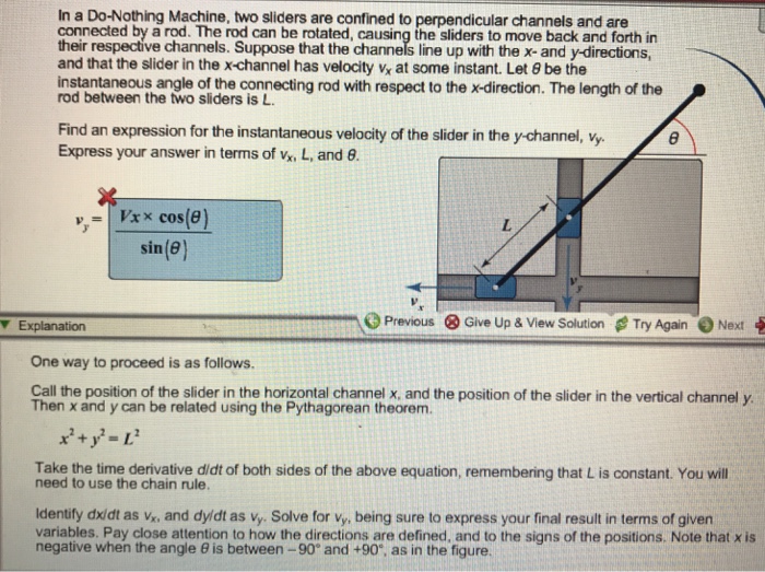 Solved In a Do Nothing Machine, two sliders are confined to | Chegg.com