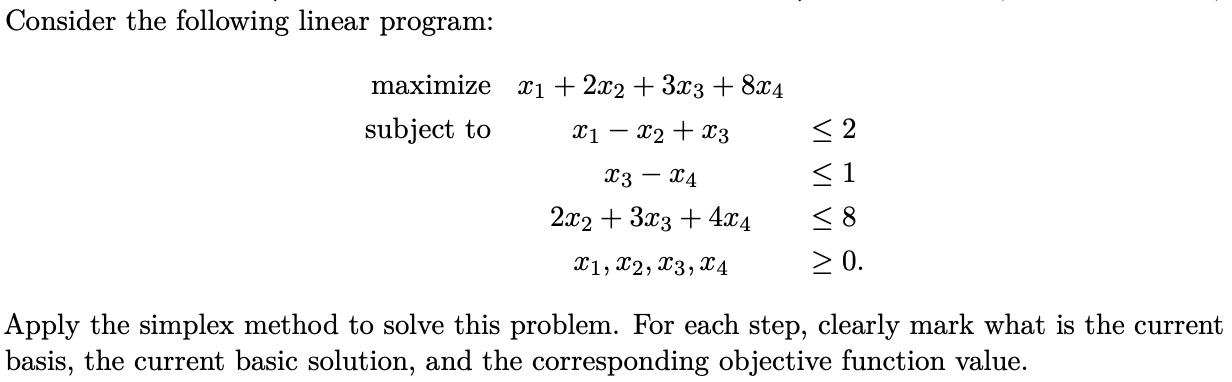Solved Consider The Following Linear Program Maximize X1 