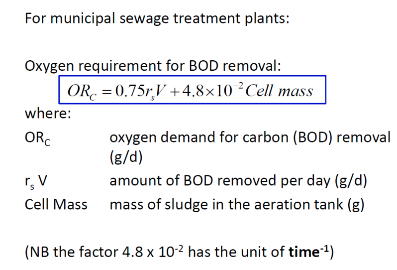Solved 1. [Aeration tank sizing, oxygen requirements] A | Chegg.com