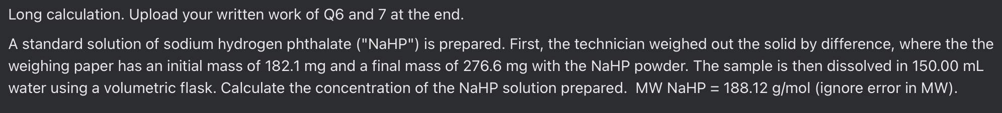 Solved Long calculation. Upload your written work of Q6 and | Chegg.com