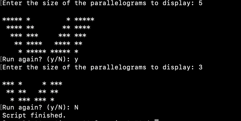 [Enter the size of the parallelograms to display: 5 | Chegg.com