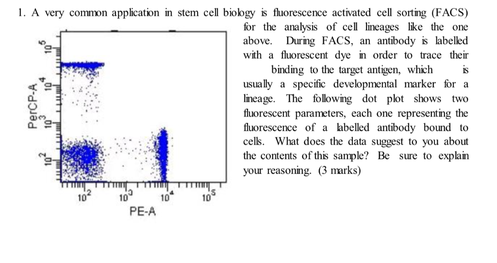 Solved 1. A very common application in stem cell biology is | Chegg.com