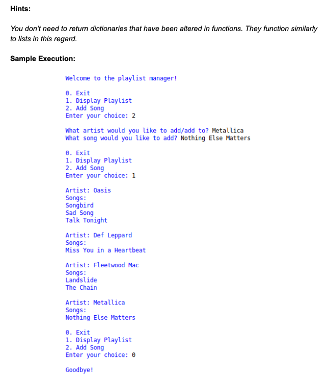 Solved Objectives: Practice using dictionaries Continue | Chegg.com