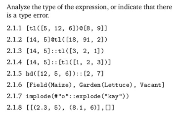 Solved Analyze the type of the expression, or indicate that | Chegg.com