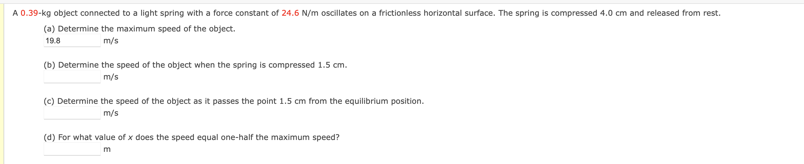 Solved A Determine The Maximum Speed Of The Object Ms 