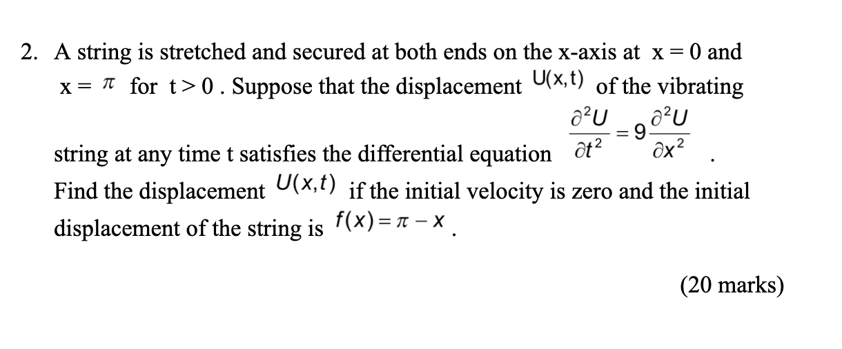 Solved 2. A string is stretched and secured at both ends on | Chegg.com