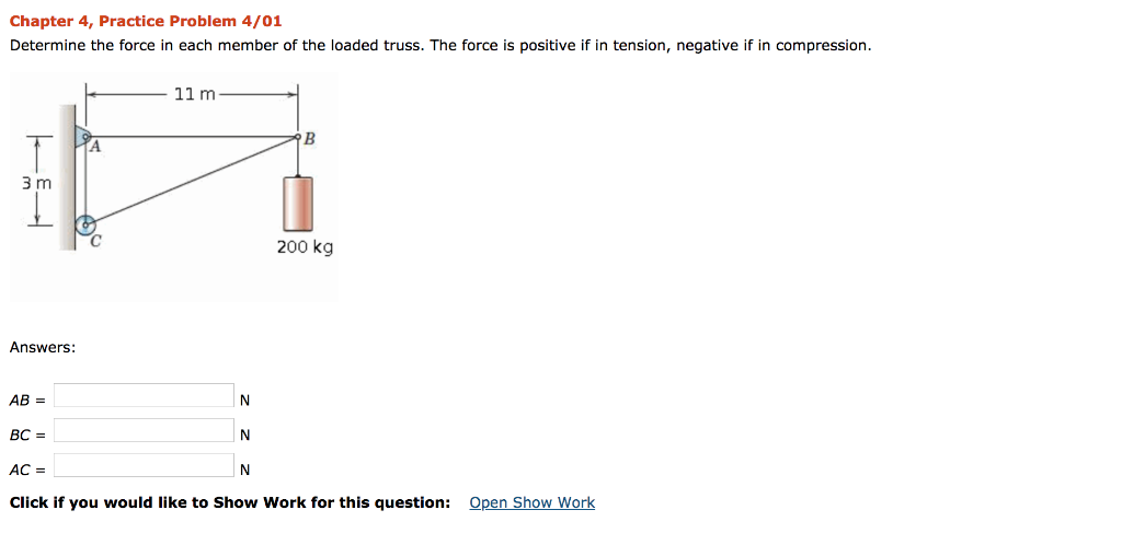 Solved Chapter 4, Practice Problem 4/01 Determine the force | Chegg.com