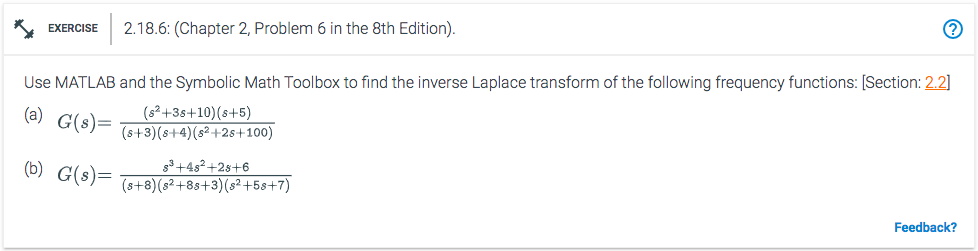 Solved Use MATLAB and the Symbolic Math Toolbox to find the | Chegg.com
