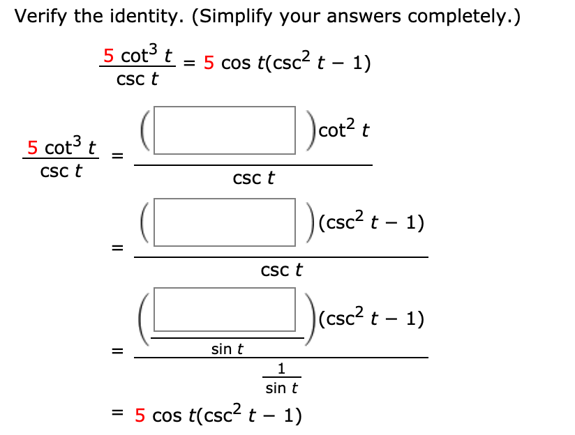Solved Verify the identity. (Simplify your answers | Chegg.com