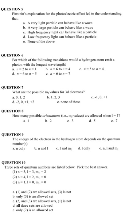 Solved Einstein's explanation for the photoelectric effect | Chegg.com