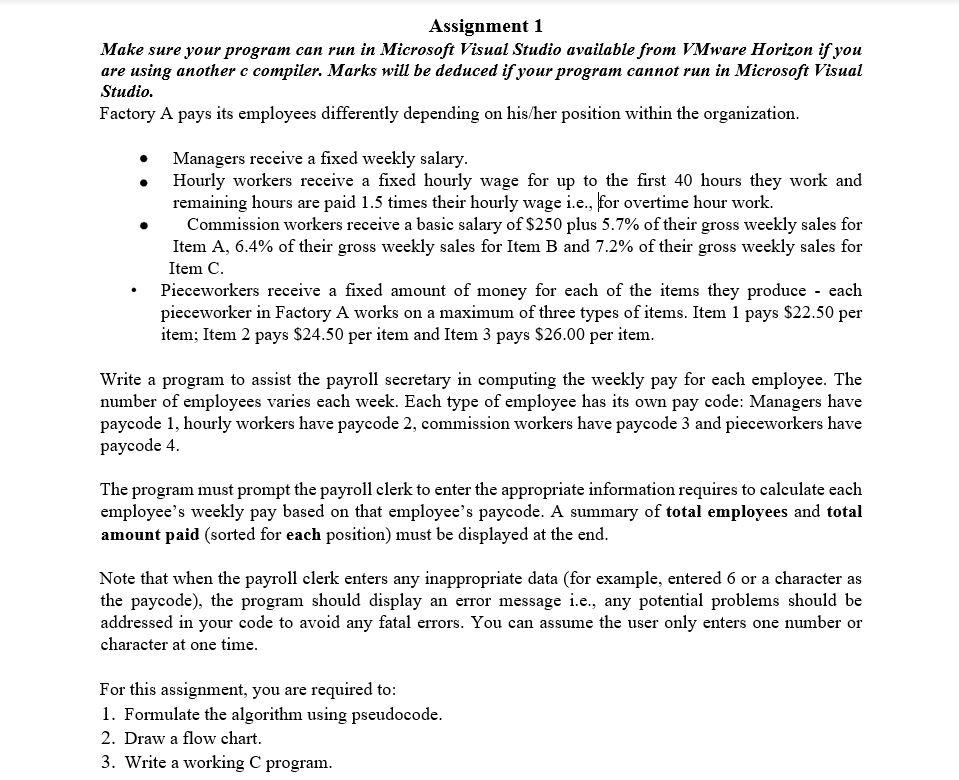 Solved Assignment 1 Make sure your program can run in | Chegg.com