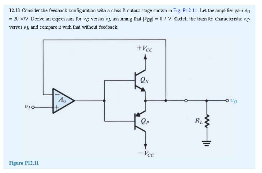 Solved 12.11 Consider the feedback configuration with a | Chegg.com