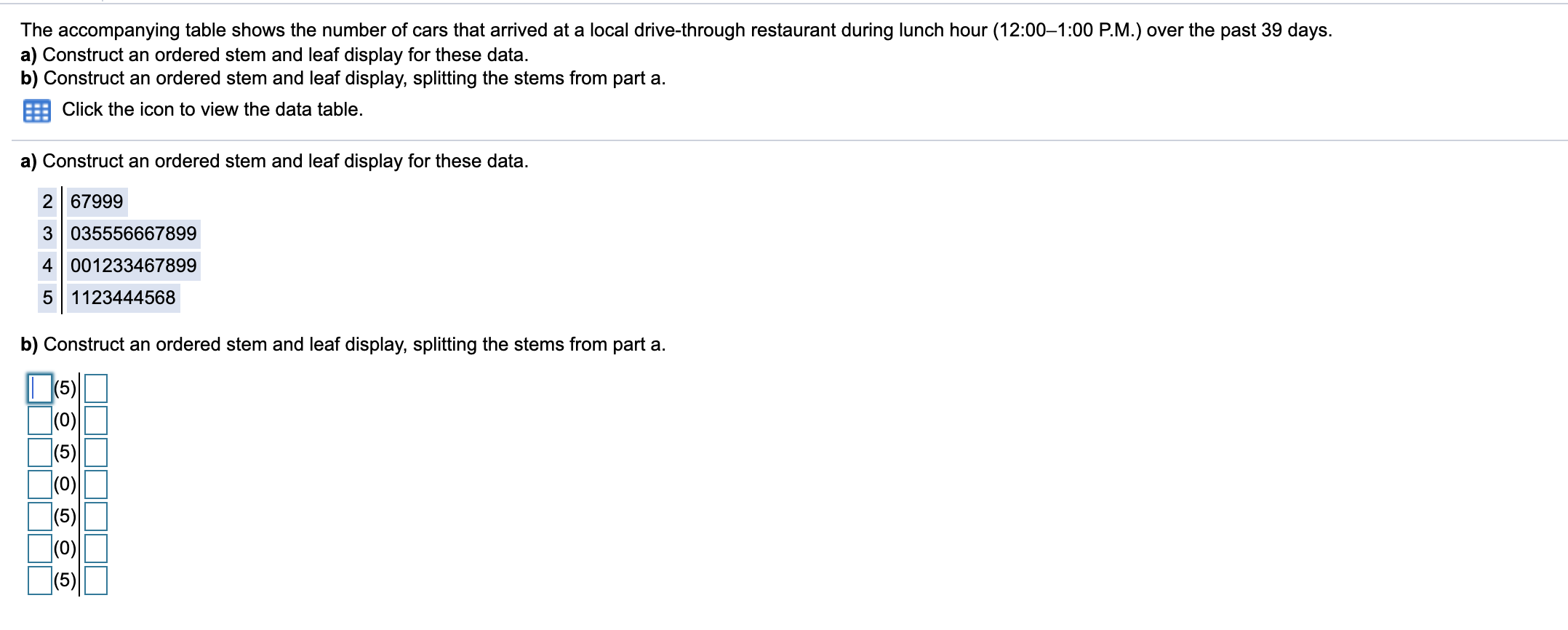 Solved The accompanying table shows the number of cars that | Chegg.com