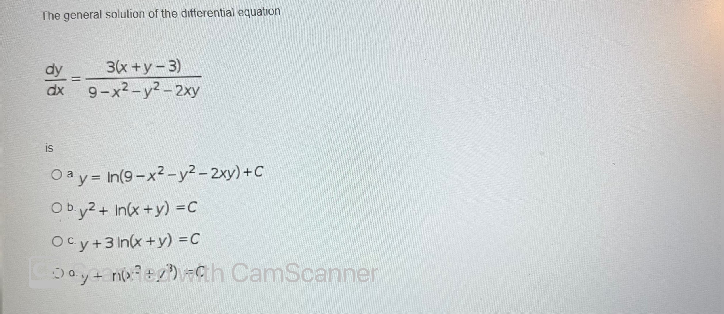 Solved The general solution of the differential equation | Chegg.com