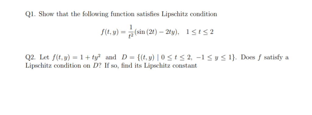 Solved Q1 Show That The Following Function Satisfies