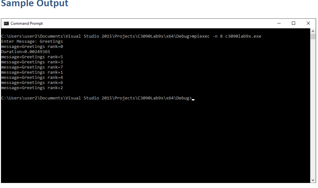 Sample Output Command Prompt