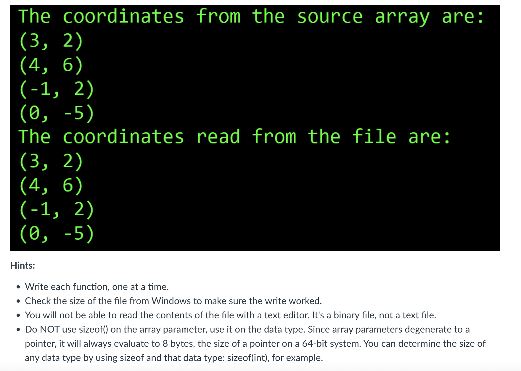 Solved Goals:Write a program that works with binary | Chegg.com