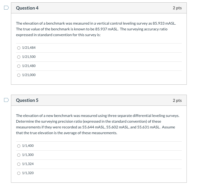 Solved The elevation of a benchmark was measured in a | Chegg.com