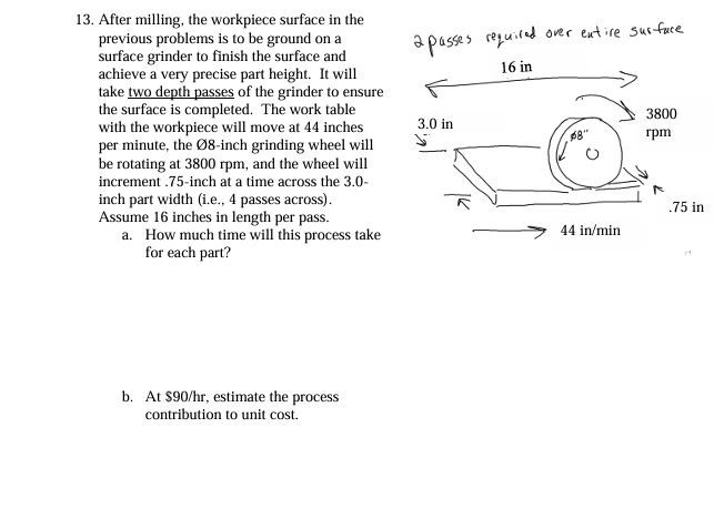 Solved by an EXPERT 13. ﻿After milling, the workpiece surface in the ...
