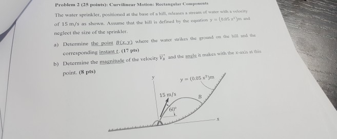 Solved Problem 2 (25 points): Curvilinear Motion: | Chegg.com
