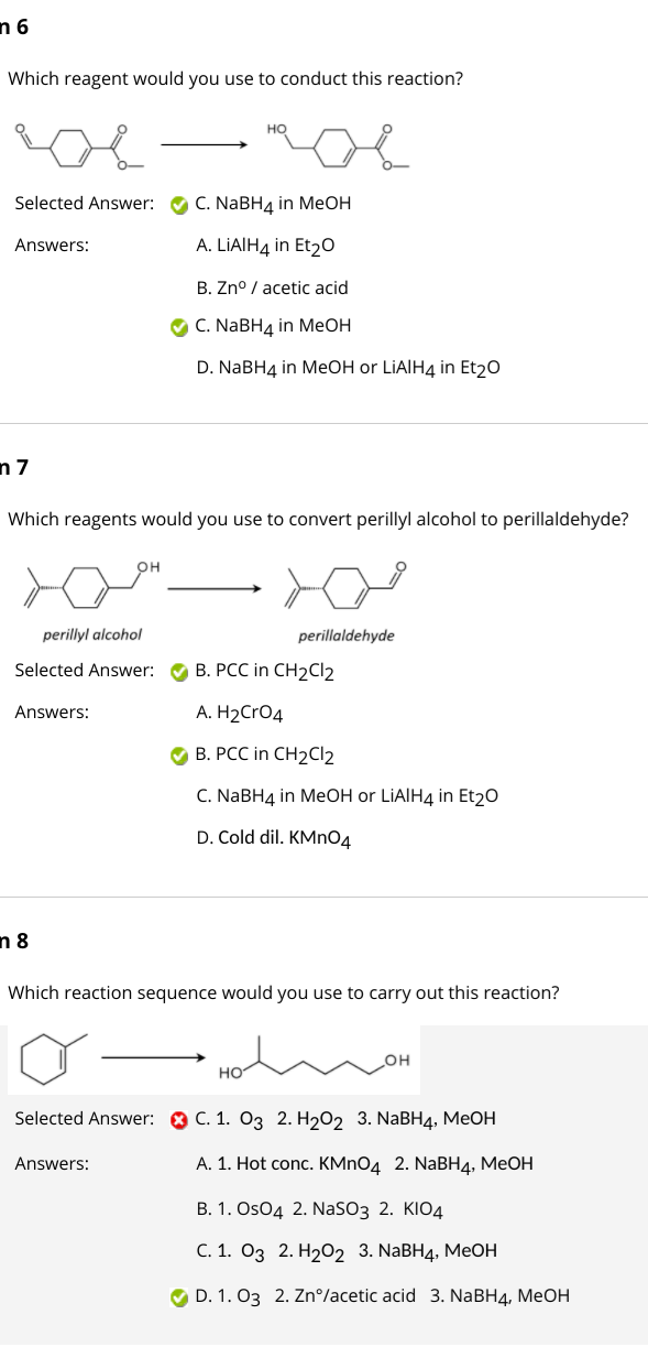 Solved n 6 Which reagent would you use to conduct this | Chegg.com