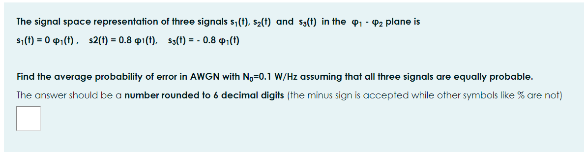 Solved The signal space representation of three signals | Chegg.com