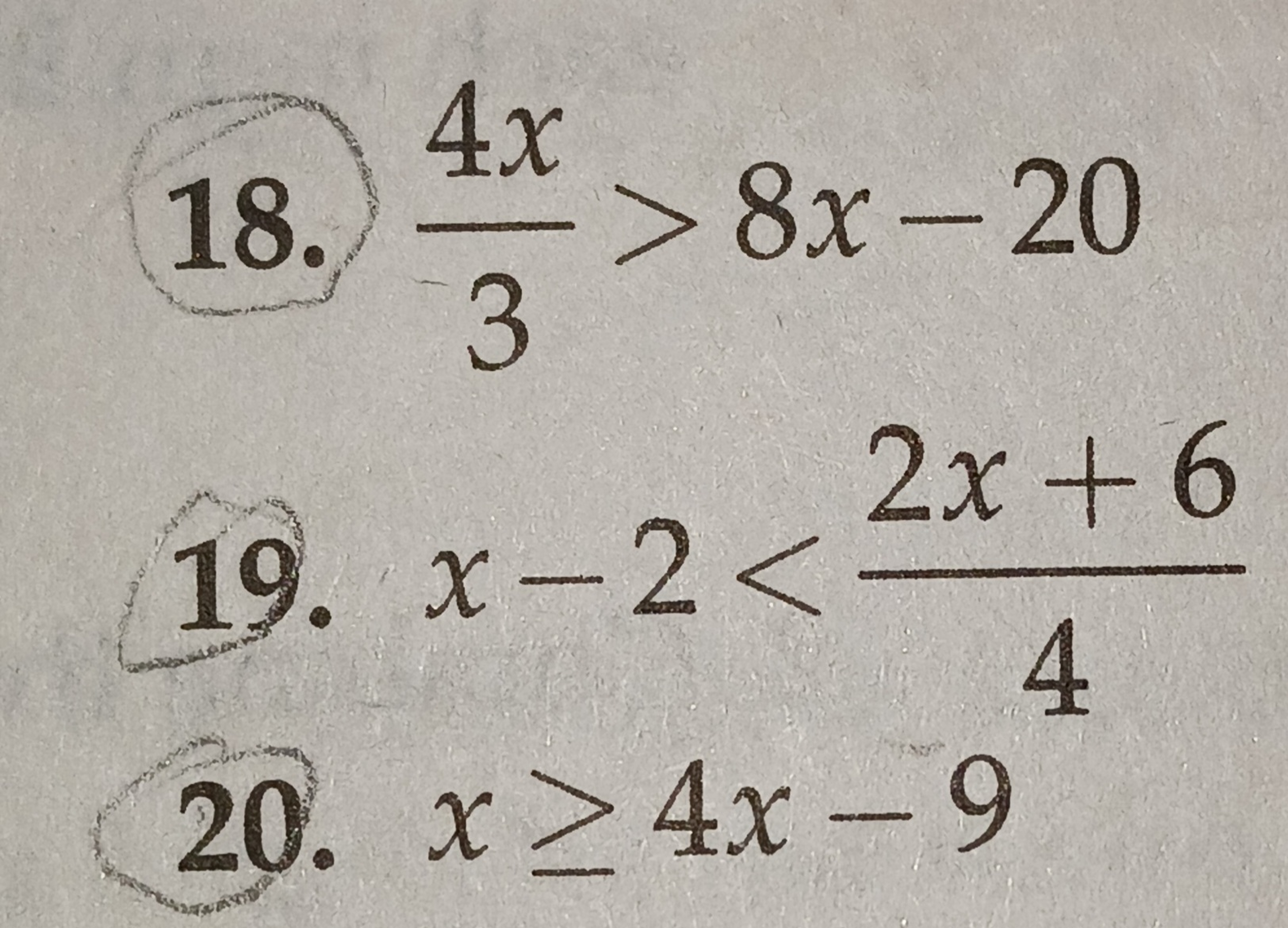 Solved How do I solve these inequalities? Please provide all | Chegg.com