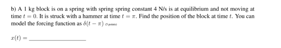 Solved 4. a) A 1 kg block is on a spring with spring spring | Chegg.com