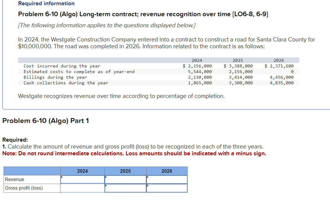 Solved Required informationProblem 6-10 (Algo) ﻿Long-term | Chegg.com