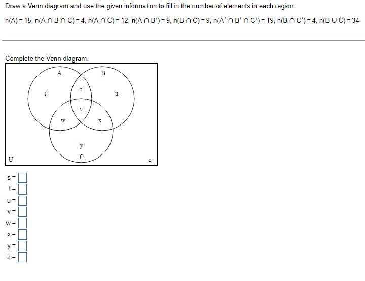 Solved Draw a Venn diagram and use the given information to | Chegg.com