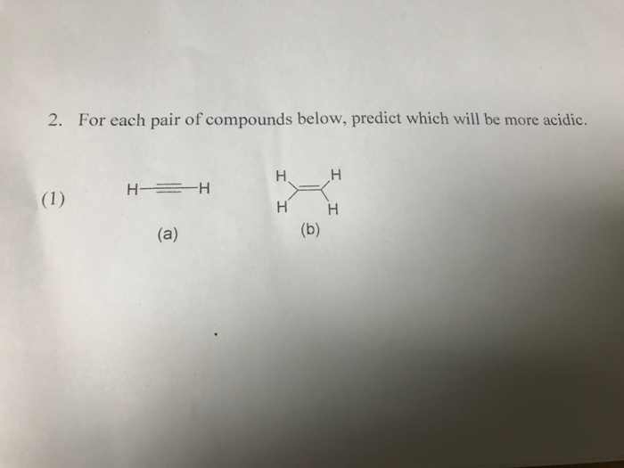Solved 2. For each pair of compounds below, predict which | Chegg.com