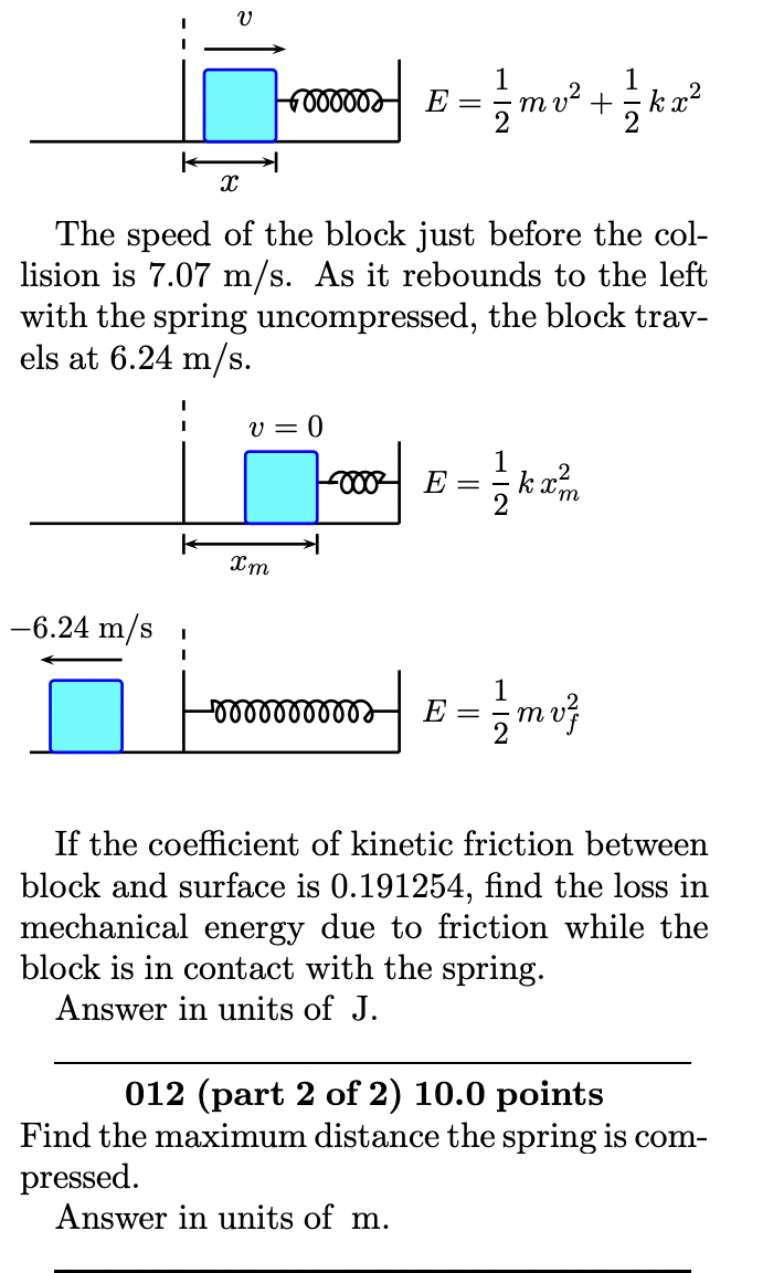 Solved 011 (part 1 of 2 ) 10.0 points An 4.84 kg block | Chegg.com